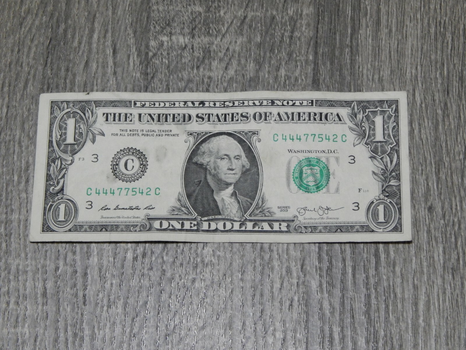 U.S. $1 ONE DOLLAR BILLS NOTES MONEY & CURRENCY (4) 4'S IN SERIAL ...