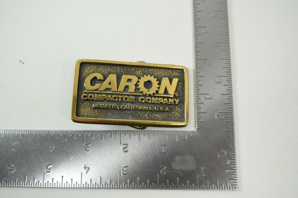 Vintage Solid Brass Belt Buckle Caron Compactor Company by TBW Made in ...