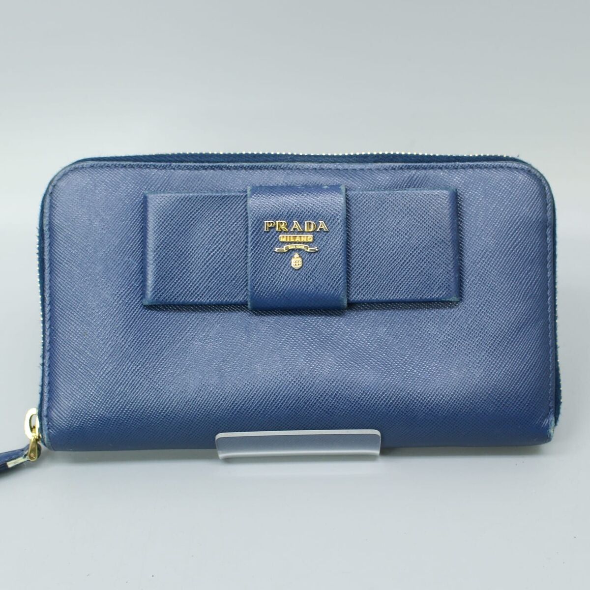 PRADA Saffiano Fiocco Ribbon Zip Around Long Wallet Blue | eBay PRADA Saffiano Fiocco Ribbon Zip Around Long Wallet Blue | eBay