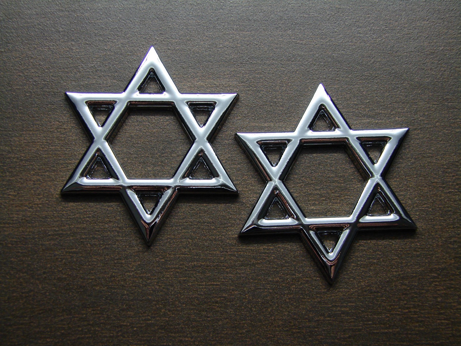 (2) STAR OF DAVID EMBLEM STICKER 3D DECAL DIE CAST METAL JEWISH STAR ...