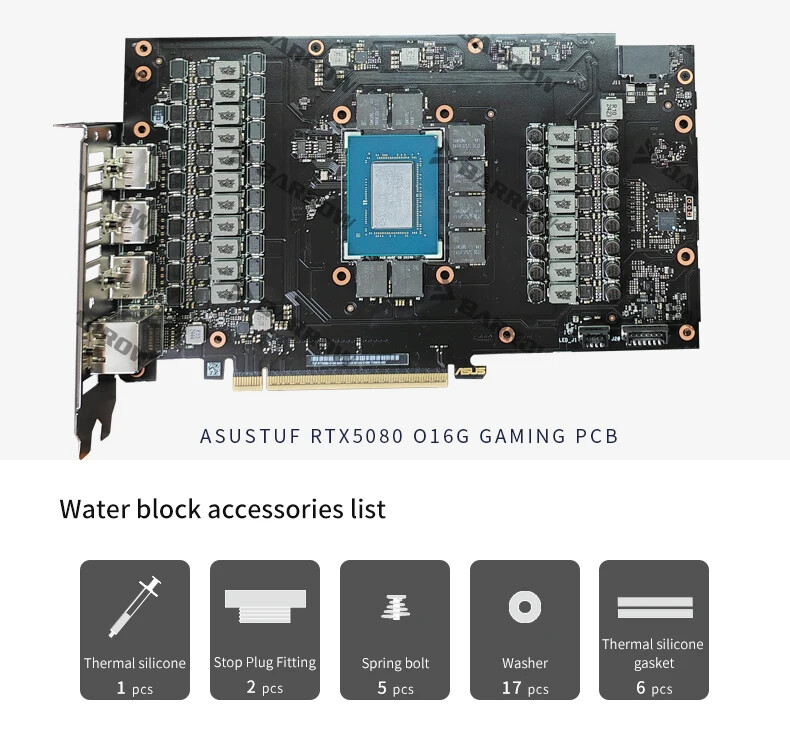 Barrow GPU Water Block For ASUS TUF RTX 5080 5070 Ti O16G GAMING | eBay