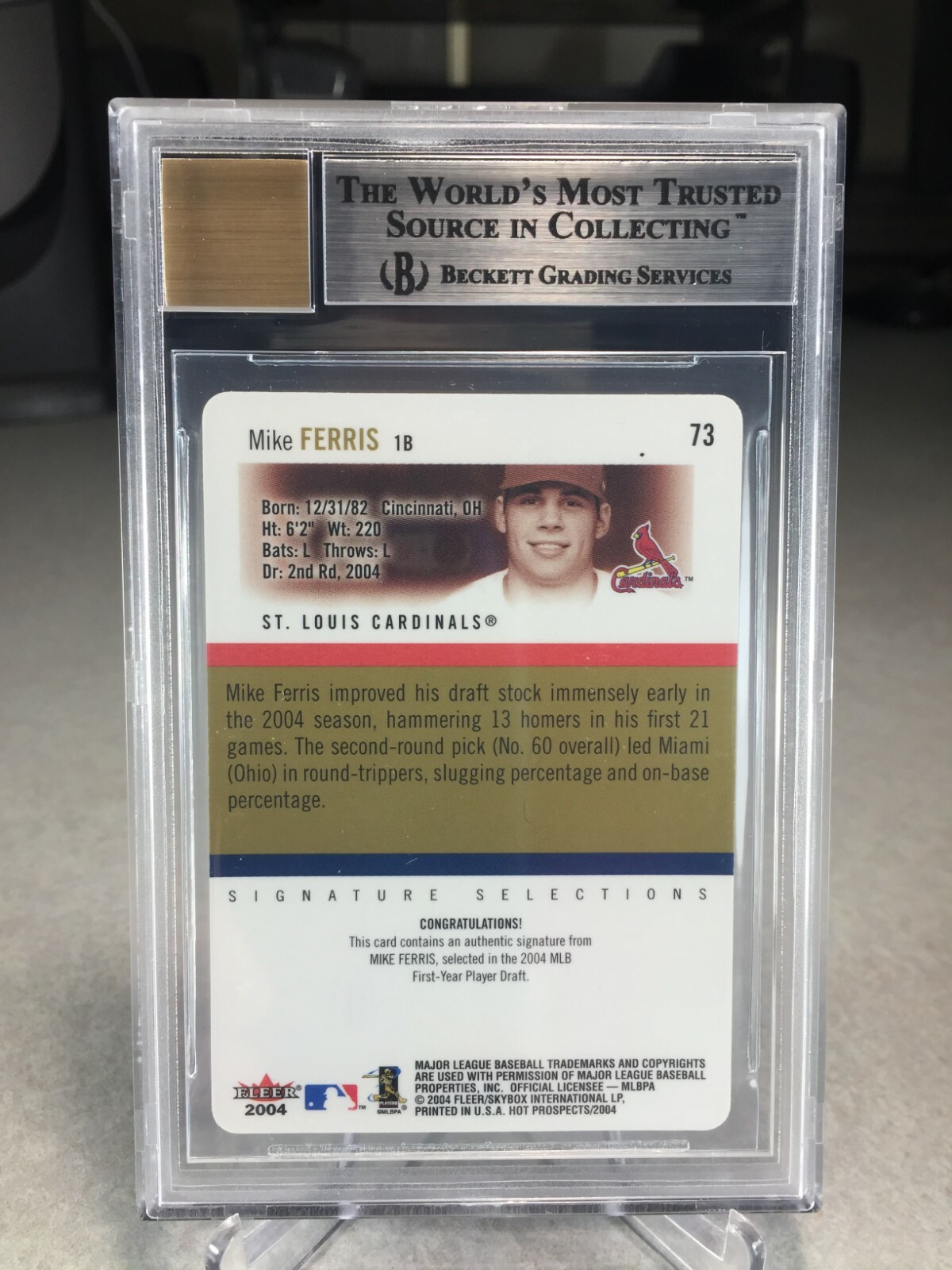 2004 Fleer Hot Prospects Draft Edition - Die-Cut #73 Mike Ferris (AU ...