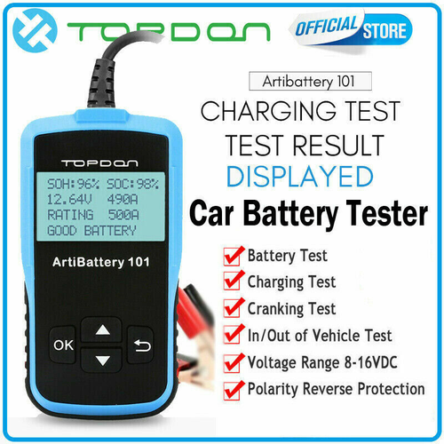 🔥100-2000CCA TOPDON AB101 12V Car Battery Tester Automotive Battery ...