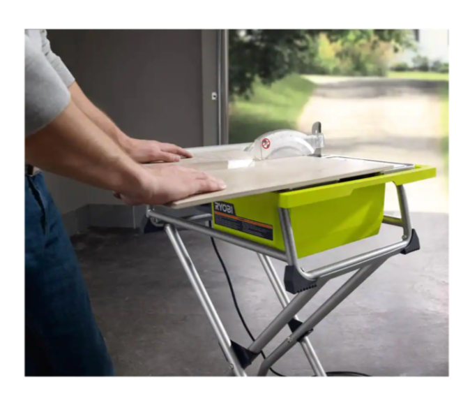 Ryobi Tile Saw Wet 7 in Blade with Stand Diamond Bevel Cut Rip Miter ...