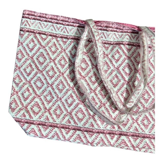 Estee Lauder Pink Large Shopping Tote Beach Bag Diamond Pattern | eBay