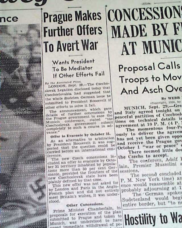 MUNICH AGREEMENT Adolph Hitler & Neville Chamberlain NAZIS Agree 1938 ...