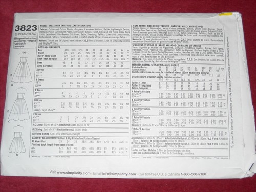 🌸 SIMPLICITY #3823-LADIES (5 STYLE) DAY or EVENING HALTER DRESS PATTERN ...