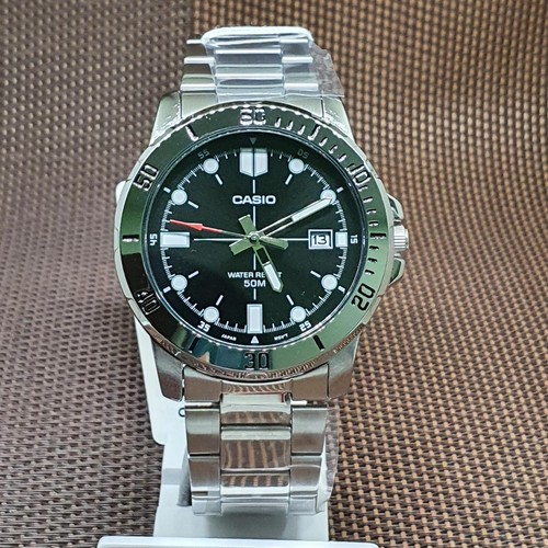 Casio MTP-VD01D-1E Black Dial Analog Stainless Steel Quartz Men's ...