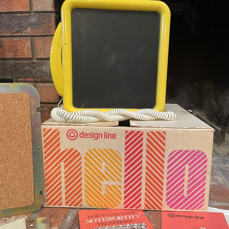 Vintage 1978 Western Electric Chalkboard Wall Phone Telephone Yellow ...