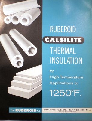 RUBEROID CALSILITE Thermal Insulation Catalog ASBESTOS Pipe Boiler ...
