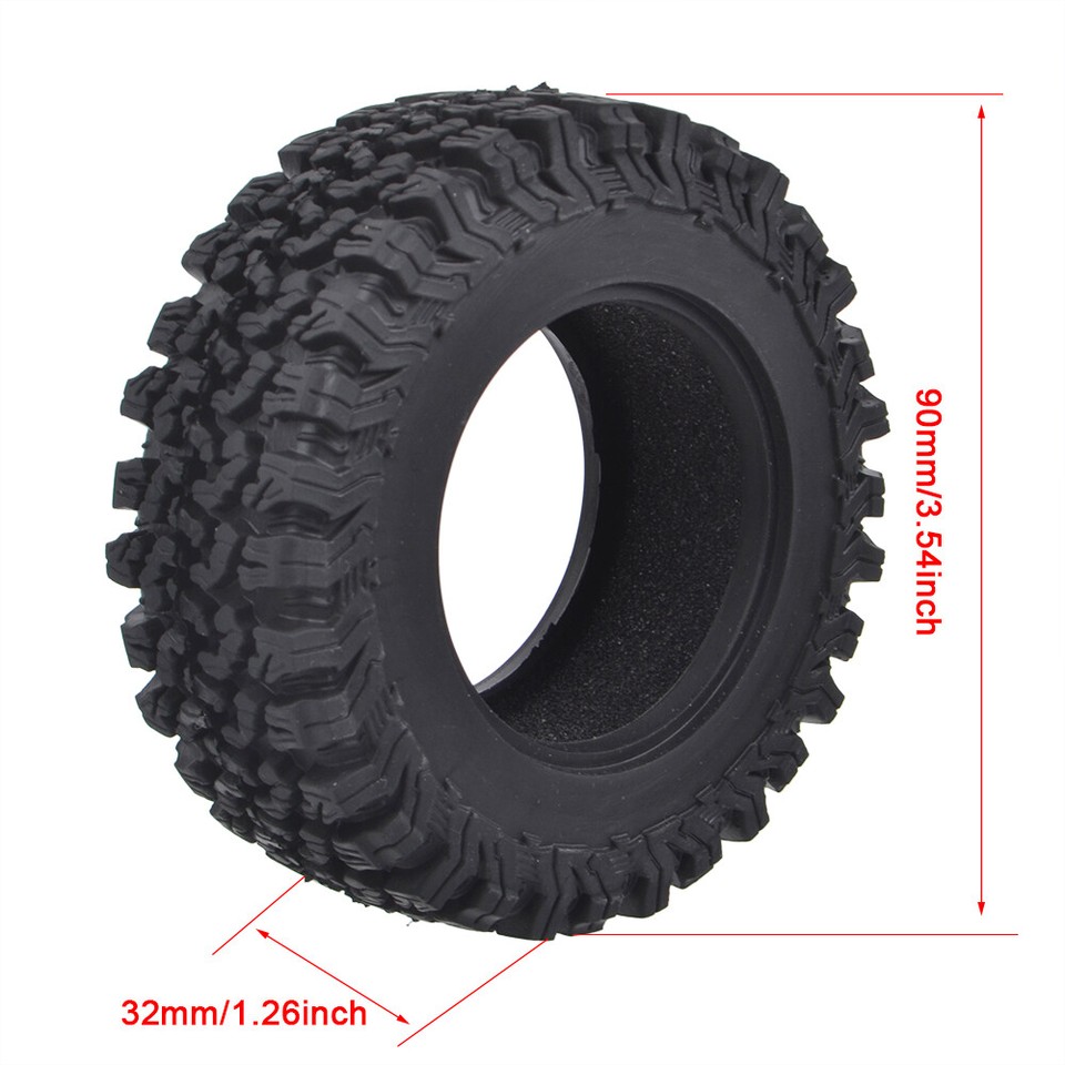 1.9" Tires 90mm Tyres for 1/10 RC Crawler Car Wheels D90 Tamiya CC02 ...