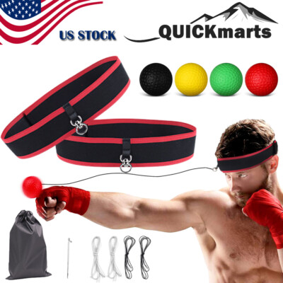 Boxing Fight Reflex Ball W/ Head Band For Punch Exercise Speed Reaction ...