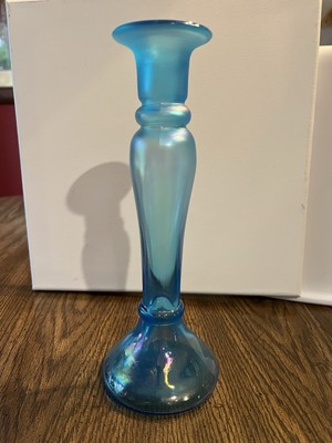 Dugan GLASS CELESTE BLUE STRETCH GLASS CANDLESTICKS /Vases circa 1920 ...