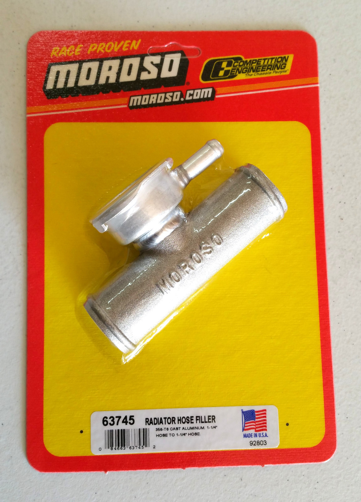 Moroso 63745 Inline Aluminum 1.25" / 1.25" Radiator Hose Filler ...