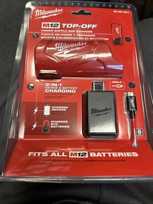 Milwaukee TOP-OFF™, M12 TOP-OFF Power Supply and Charger, Battery Type ...