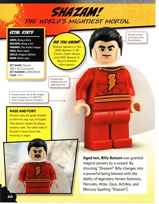 2000's LEGO SHAZAM BILLY BATSON Character Mini-Figure Pin-Up PRINT AD ...