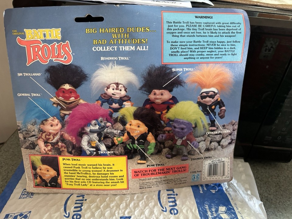 BATTLE TROLLS PUNK TROLL HASBRO NEW SEALED - MINT ON CARD - 1992 (MCK88 ...