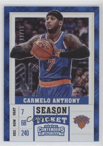 2017 Contenders Draft Picks Season Variation Diamond Ticket /15 Carmelo ...