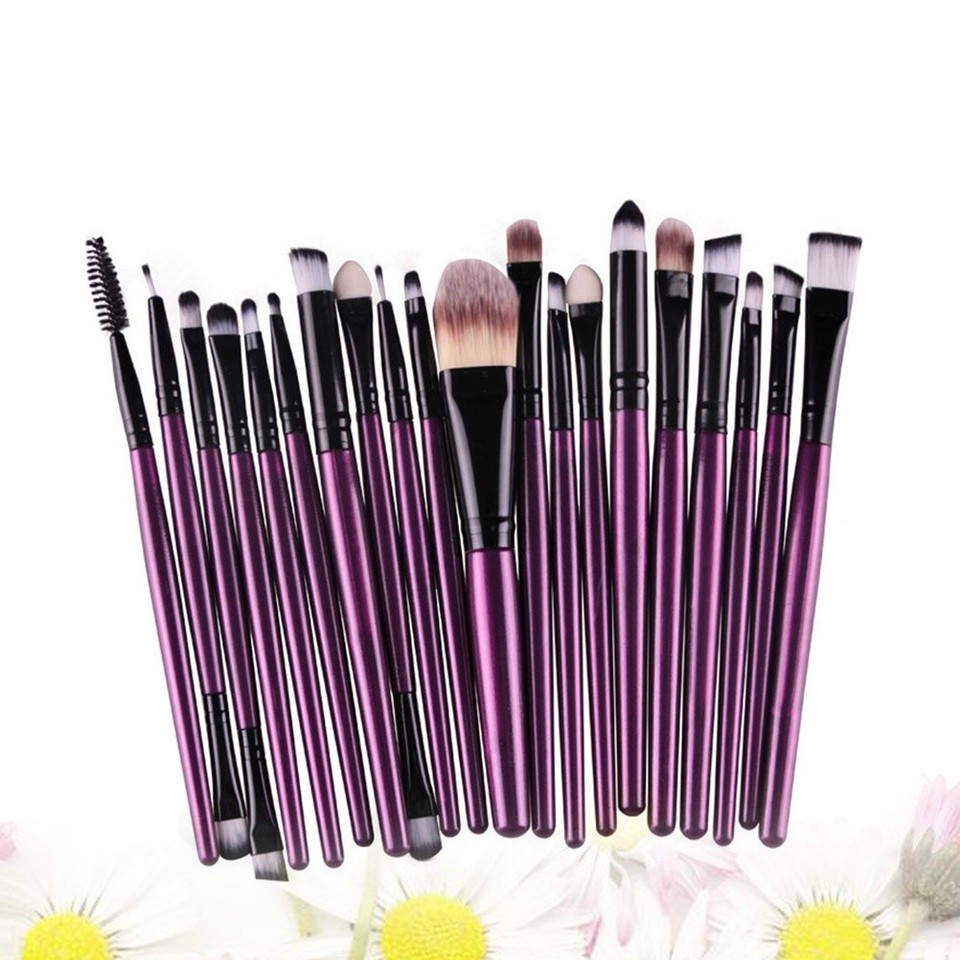 20 PC Makeup Tool Professional Kit Eyeshadow Applicator Brush Brushes ...