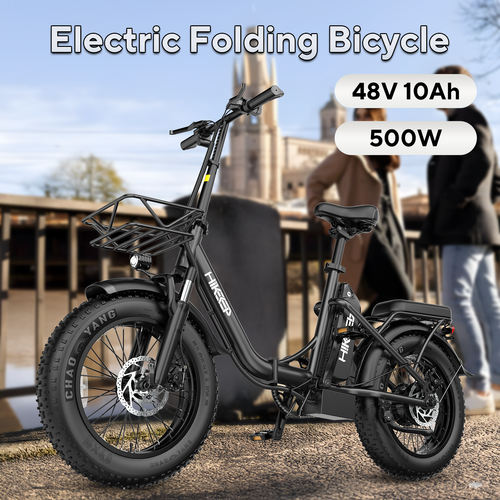 Hikeep Electric Folding Bike 500W 48V/13Ah 18MPH Commuter City ebikes ...