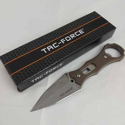 Tac Force Brown Stainless Steel Double Edge Dagger Fixed Blade Knife ...