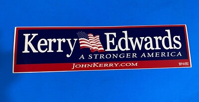 2004 KERRY/EDWARDS DEMOCRATIC CANDIDATES BUMPER STICKER | eBay