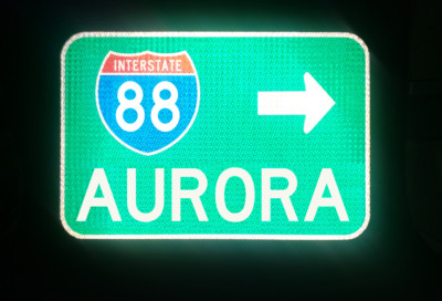 AURORA Interstate 88 route road sign, Illinois | eBay