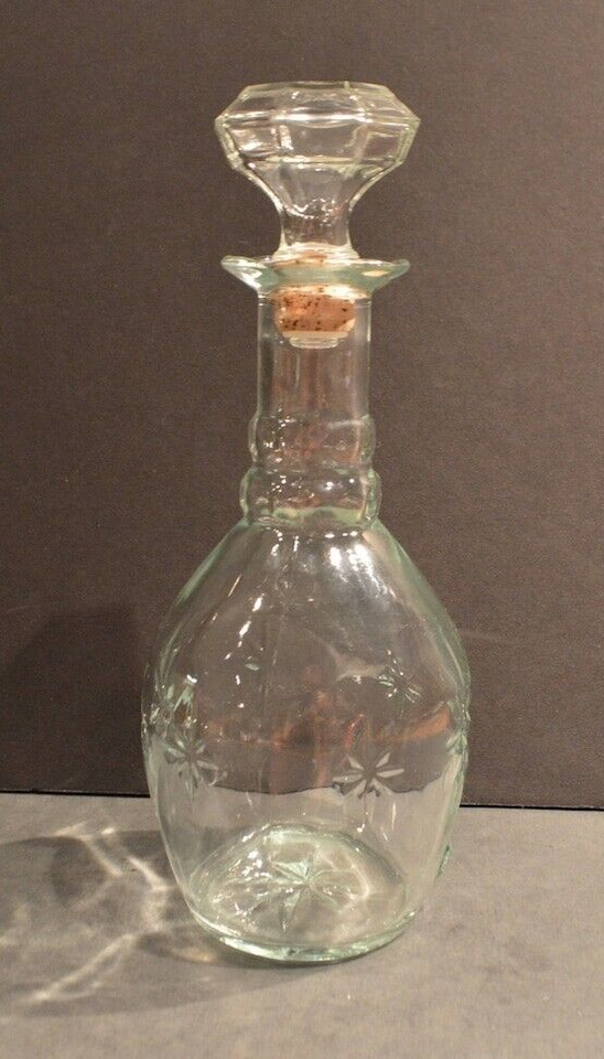 Vintage art glass Star Design 11.5 in. bottle w/ Glass Stopper | eBay