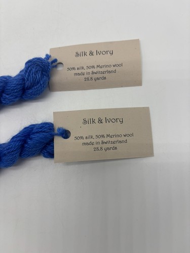 Silk and Ivory Needlepoint Yarn 28.8 Yd New Lot Of 2 Delphinium Color ...