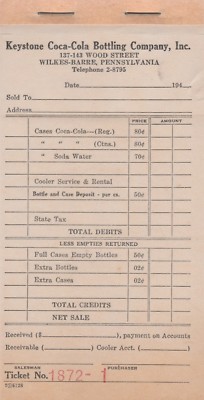 COCA COLA COMPLETE 1940'S 50 SHEET ORDER BOOK | eBay