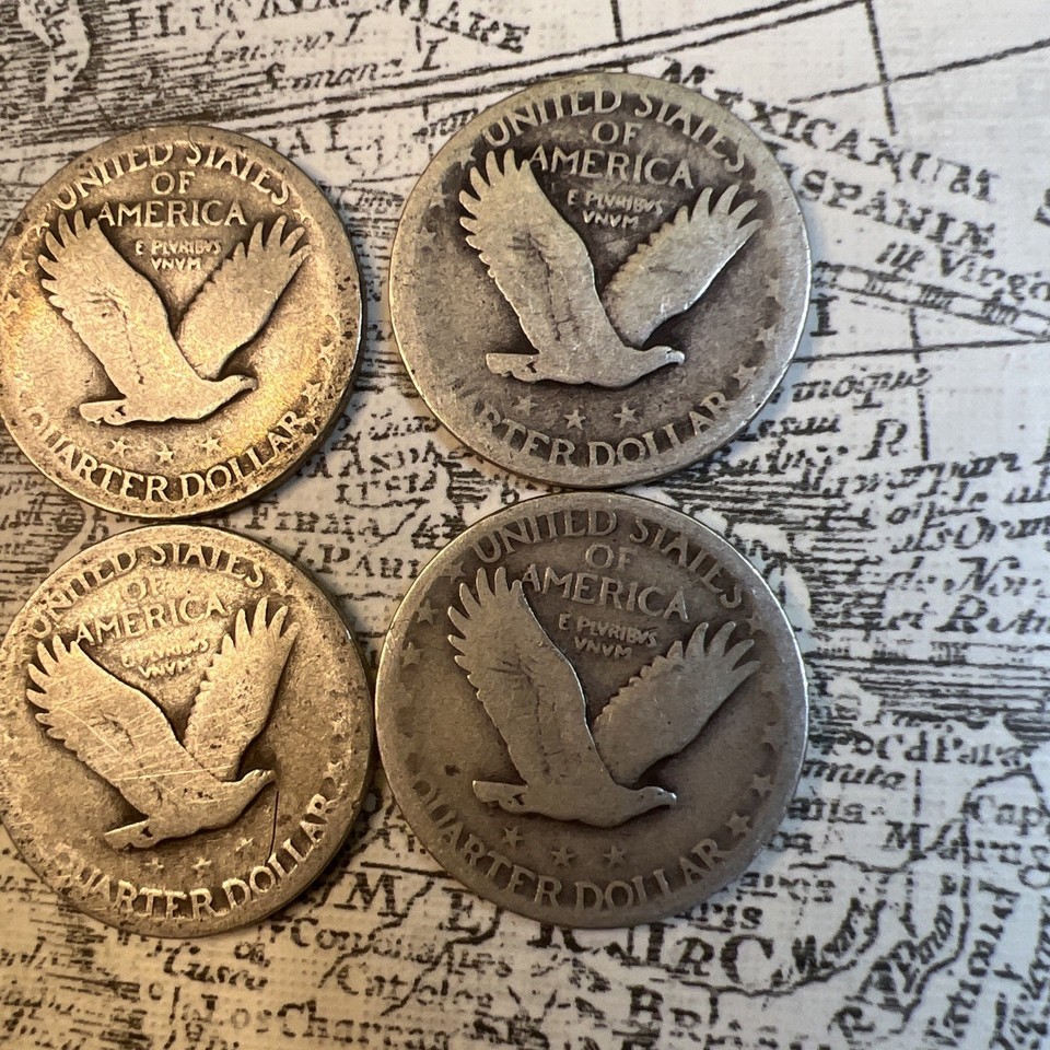 Lot Of 10 Standing Liberty Quarters, EXACT coins pictured, Full Dates ...