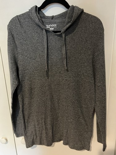 Sunday Brand Sweatshirt Unisex Size Medium Gray Hooded Lightweight | eBay