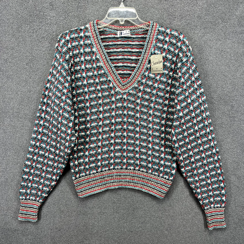 Vintage Ron Chereskin Sweater Adult Medium Green Red Cotton Knit 90s ...