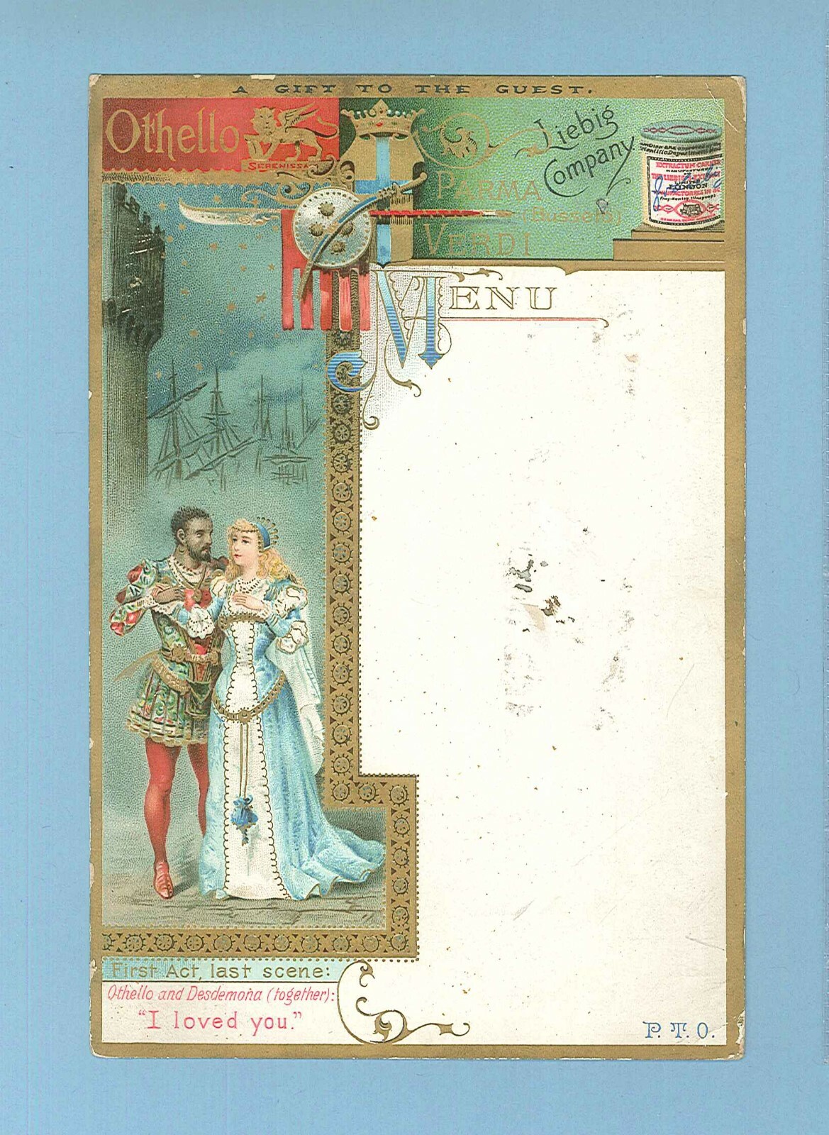 Liebig MENU Sanguinetti 53 - figurina B - edizione INGLESE | eBay