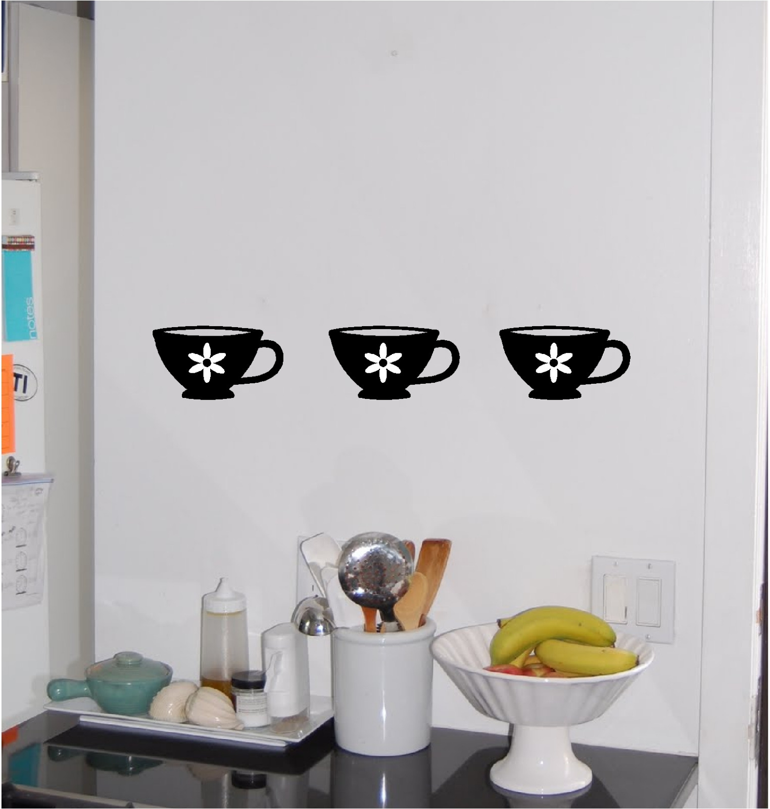 (3) Tea Coffee Cups Kitchen Wall Sticker Wall Art Decor Vinyl Decal | eBay