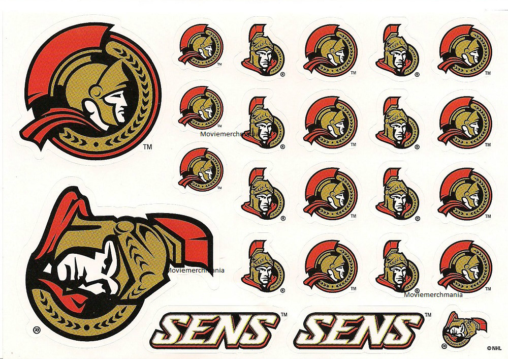Ottawa Senators Sticker Decal Lot Sheet 5.75" x 5.5" Licensed Stickers ...