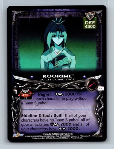 Yu Yu Hakusho TCG - Koorime Guilty Conscience C79 - 1ST EDITION ...