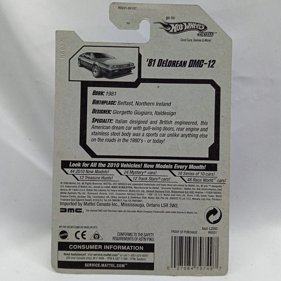 Hotwheels '81 Delorean DMC-12 15/44 2010 New Models | eBay