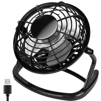 5" USB Desk Table Fan Small 360° Rotation Air Cooling Quiet Mini ...