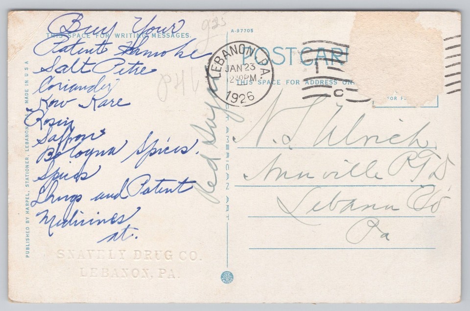 South Corner Eighth & Cumberland St Lebanon Pennsylvania Postcard ...