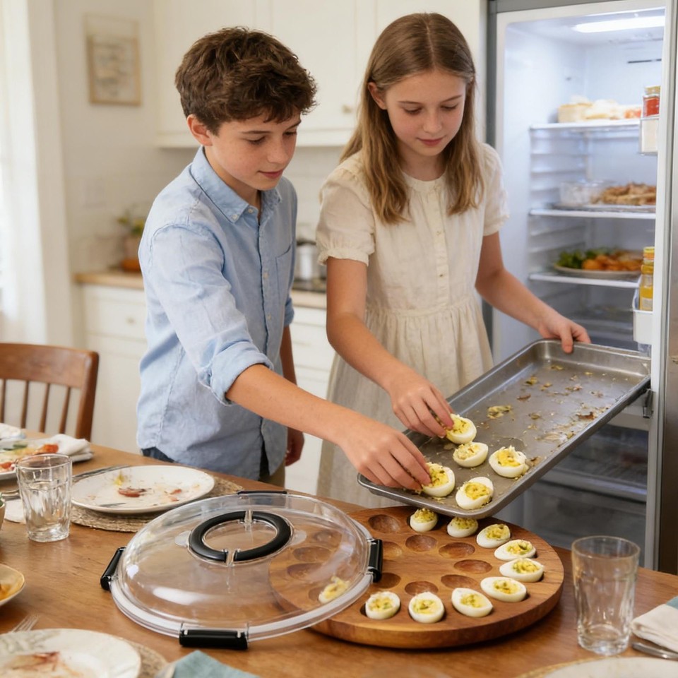 Deviled Egg Tray 24-Slot Tray with Lid Egg Platter for Party Home | eBay UK