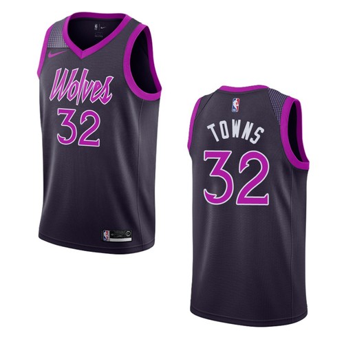 New Nike Minnesota Timberwolves Karl Anthony Towns Prince Purple Jersey ...
