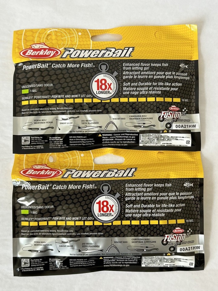 2-PACK Berkley Power Bait 3" Pre-Rigged 1/4 oz Pogy Swim Shad FireTiger ...