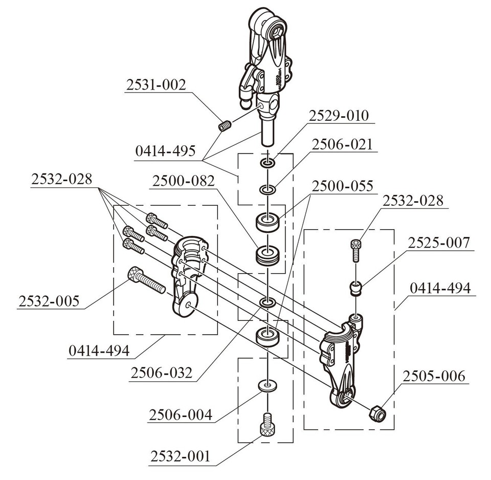 Hirobo Turbulence D3, SDX Tail Unit - Blade Holder, Tail Housing ...
