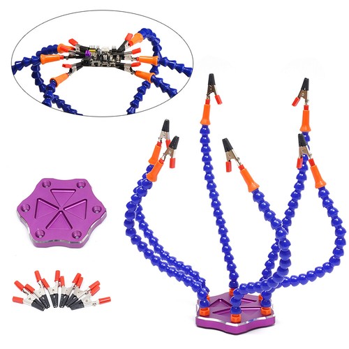 Third Hand Soldering Solder Stand Holder Flexible Arms Helping Station ...