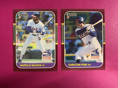 🐶 1987 Donruss Opening Day Harold Baines #236 & Carlton Fisk #232 White ...