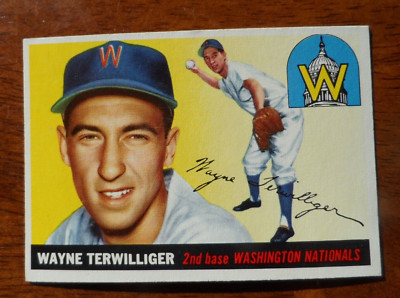 1955 TOPPS BASEBALL #34 WAYNE TERWILLIGER WASHINGTON SENATORS EX/MT A ...