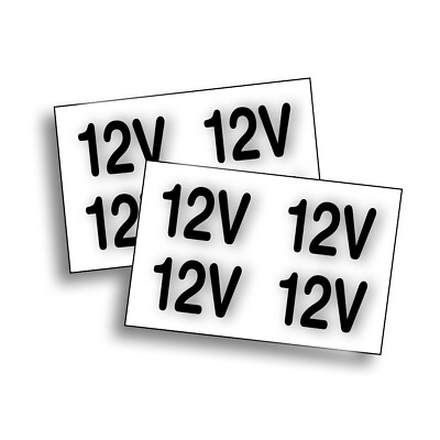8X 12V 12 Twelve Volt Battery Decal Classic Vintage Electrical System ...