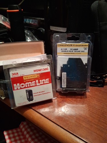 2 Circuit Breaker Single Pole 30A And 15 AMP Brand Square D.and ...