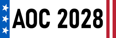 AOC 2028 Magnet Large 3x9 Bumper Sticker Size Alexandria Ocasio-Cortez ...